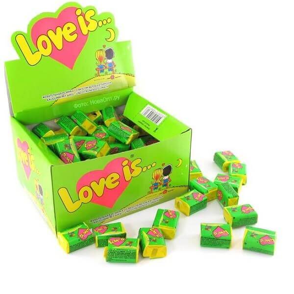 Chewing gum „Love is...“ 100 vnt. | Gifts with flowers | GintarėsGėlės