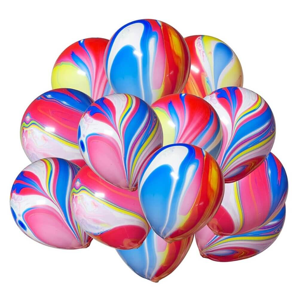 Marmurinis įvairiaspalvis helio balionas | GintarėsGėlės