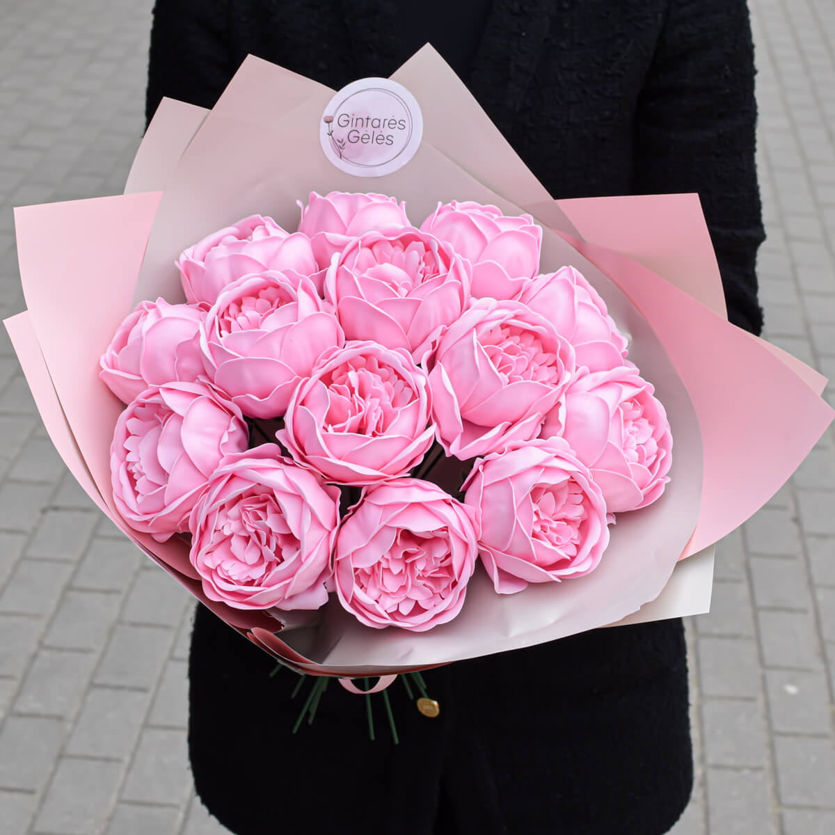 Muilo gėlės „Šviesiai rožiniai bijūnai“ | Kvepiančios gėlės | GintarėsGėlės