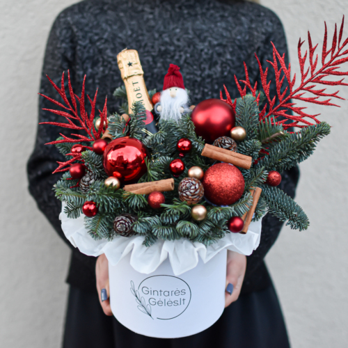 Kalėdinės kompozicijos | Gėlių dėžutės ir vainikai | Gintarės gėlės